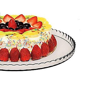 Pasabahce Premium Clear Glass Servicing Tray, Uniqe Desing Cake Stands, Server Plate, Great For Cup Cakes, Cookies, Snacks, and Fruits, Perfect for Parties, Gifts, Housewarming, Weddings, Anniversary