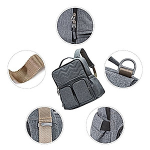 SoHo NY Diaper Backpack Bag 4Pc Chevron, Gray