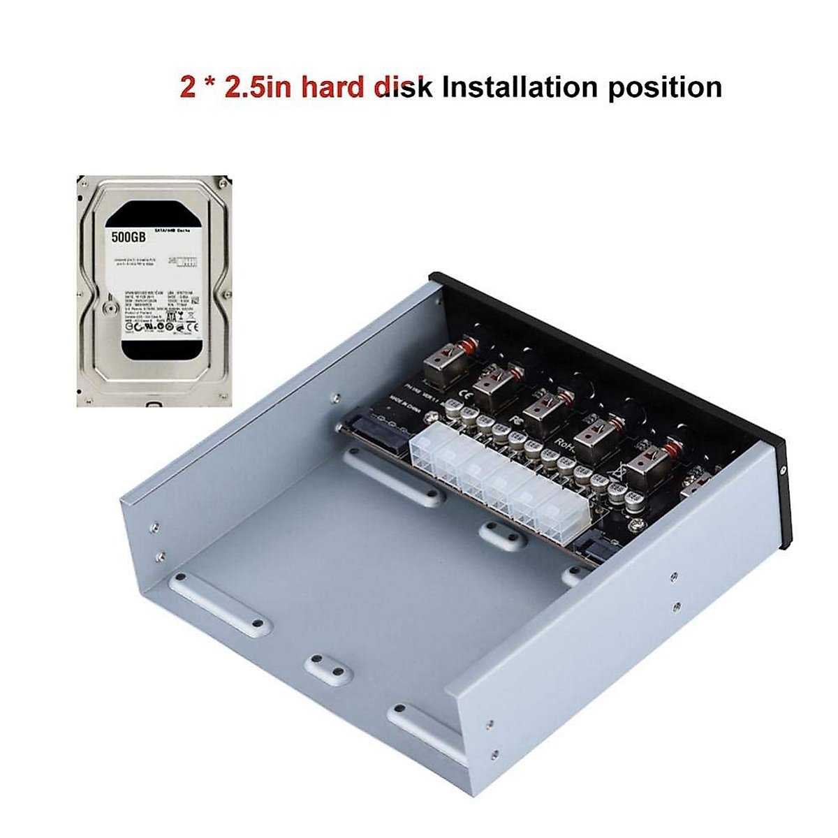 Hard Disk Power Switch, SATA Drive Switch Plastic + Metal Power Switch with 6 Self-Locking Switches SATA Switch, Hard Drive Selector for Desktop Computer for PC