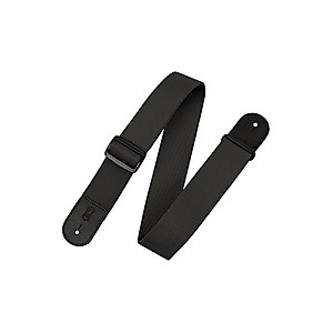 Levy's Leathers 2" Polypropylene Guitar Strap with Genuine Leather Ends and Tri-glide Adjustment; Black (M8POLY-BLK)