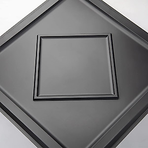 Art3d Decorative Drop Ceiling Tiles 2x2, Glue up Ceiling Panel Square in Black, Pack 12 Tiles