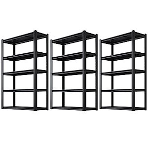 REIBII Garage Storage Shelves Heavy Duty Garage Shelving 72" Adjustable Metal Shelves for Storage 5-Tier Garage Shelves Heavy Duty 2500LBS Basement Kitchen Pantry Shelving Utility Shelves, 3 Pack