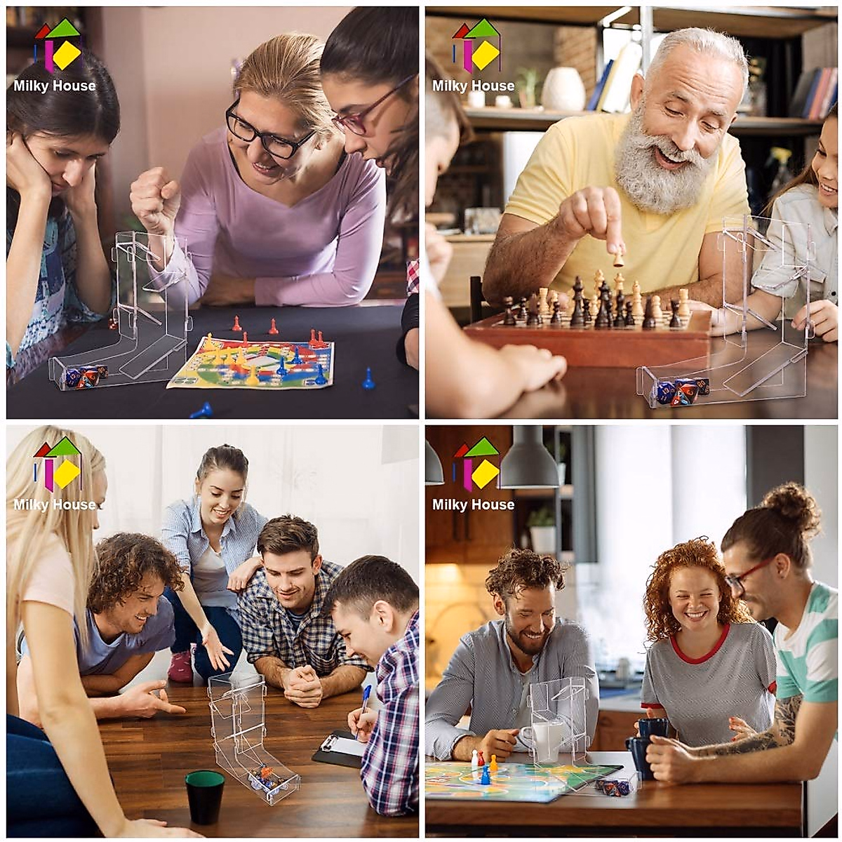 Dice Tower, Dice Rolling Tower Kit with Double Sided Matte Protective Film, Please Tear Off Before Use & Tray Collapsible Portable Easy Roller for Desktop Board Game,RPG, D&D & Foxta