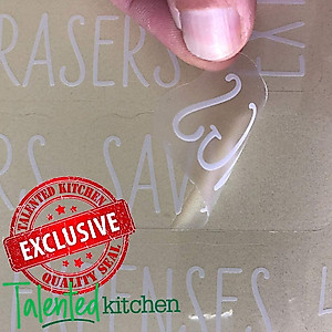 Talented Kitchen 142 White Office & Crafts Organization Labels. Clear Preprinted Stickers. Canister & Bin Labels to Declutter Craft Closet & Work Space