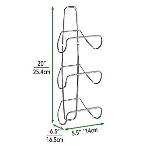 mDesign Metal Wall Mount 3 Level Bathroom Towel Rack Holder & Organizer - for Storage of Towels, Washcloths, Hand Towels, Robes - 2 Pack - Chrome