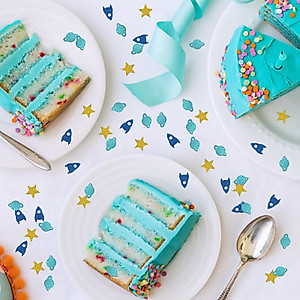 Space Theme Birthday Confetti Glitter, Rocket Star Space Table Confetti, Baby Shower Paper Scatter, Children 1st 2nd 3rd Birthday Party Table Decorations Confetti, 120pcs