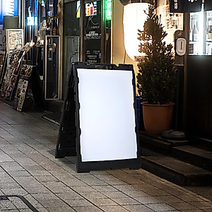 BannerBuzz Premium A-Frame Sidewalk Sign with Dry Erase Surface, Plastic Frame and White Board for Outdoor and Indoor Advertising (2' W x 3' H, White)