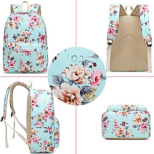 Bluboon School Backpack Set Girls Womens Laptop Bookbag Casual Daypack Fits 15 inch Laptop with Lunch Tote Bag and Pencil Bag