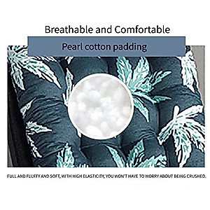 FF Era Non-Slip Rocking Chair Cushion, Sun Lounger Cushion high-Backed Cushion, Thick Extra Large Relaxer Thick seat Cushion Deck Chair Cushion Rocking Chair seat Cushion Garden Cushion (Leaves)