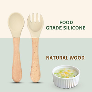 LITTLE RAWR Silicone Baby Spoons and Forks, Toddler Utensils for First Stage Toddler,Soft-Tip Easy on Gums I Baby Training Spoon | Baby Spoons Self Feeding 6 Months, Dishwasher,6 Pack