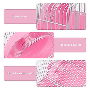 Hamster Cage Travel Carry Rat Cage Small Pets Supplies Hamster Toy Accessories (Pink)- Chinchilla Cage