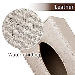 BLIENCE Tissue Box Cover Rectangular, PU Leather Tissue Box Holder, Elegant Napkin Holder Pumping Paper Tissue Dispenser for Home Office Car Desk Bathroom Vanity Countertop, Night Stand Decoration