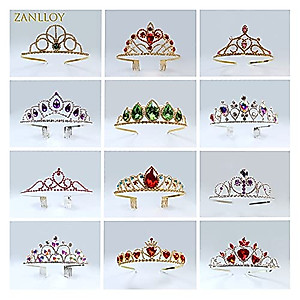 YANLITIAN Bridal Wedding Tiara Color Crystal Crown Princess Birthday Party Hair Accessories Rhinestone Suit (Color : 5)