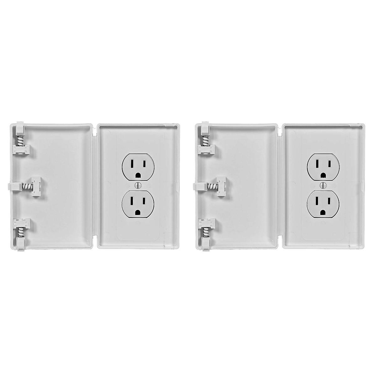 Child Be Safe, Baby Toddler Pet Resistant Electrical Safety Cover Guard for Home and Business, Made in USA, Traditional Outlet (White, 2 Count)