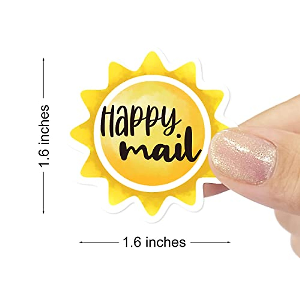 Happy Mail Sun Stickers,Thank You Stickers,Handmade Stickers,Small Shop Stickers,Envelopes Stickers for Small Business, Online Retailers,Handmade Goods,500 Labels Per Roll