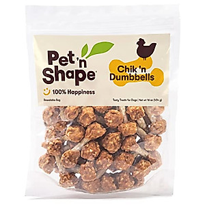 Pet 'n Shape Chik 'n Rice Dumbbells - Natural Dog Treats, Chicken, 1 Pound