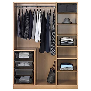 OwnMy 4 Packs Closet Rod End Supports 1-1/2" Diameter, U Shaped Stainless Steel Closet Pole Sockets Flange Rod Holder for Closet Wardrobe Shower Curtain (Black)