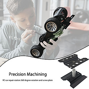 RC Car Repair Work Stand Repair Tool Set 360 Degree Rotation and 523 PCS RC Screws Kit & RC Screwdrivers and Screws Pallet Kit for 1/8 1/10 1/12 1/16 1/18 RC Car Crawler Truck Buggy (Black)