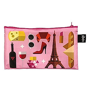 LOQI A71207c Zip Pockets (Set of 4), Exotic Travels