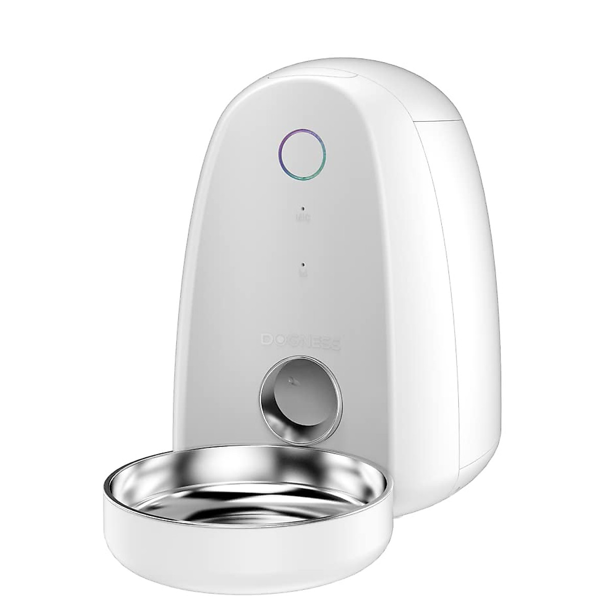 DOGNESS App Wi-Fi Control Automatic Cat Feeders, Dry Food Dispenser for Small Cat Dog Pet, Timed Cat Feeder, Microchip Pet Feeder Up to 15 Portion 6 Meals Per Day, 10s Voice Recorder, White