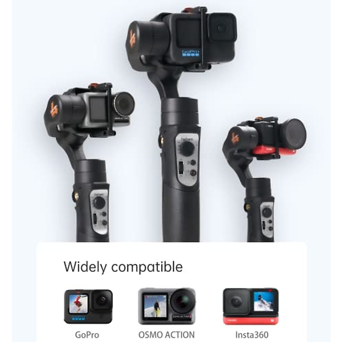 Hohem iSteady Pro 4 Action Camera Gimbal 3-Axis Splashproof Stabilizer for GoPro Hero 11/10/9/8/7/6/5/4/3,DJI OSMO Action,Insta360 ONE R,Sony RX0,Quick Mounting,14Hrs Runtime