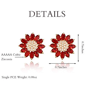 Crystal Flower Burst Stud Earirings Elegant Hypoallergenic Large Big Sterling Silver Sparkly CZ Cubic Zirconia Rhinestone Daisy Sunflower Floral Cluster Flower Stud Earrings Bridal Wedding Party