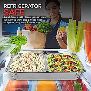 Chafing Dish Buffet Set Disposable - 21 x 13 (5 Pack) 9 x 13 (10 Pack) Aluminum Serving Trays, Catering Pans for Keeping Food Warm, Foil Chaffing Dishes for Buffets and Parties, Warming Tray