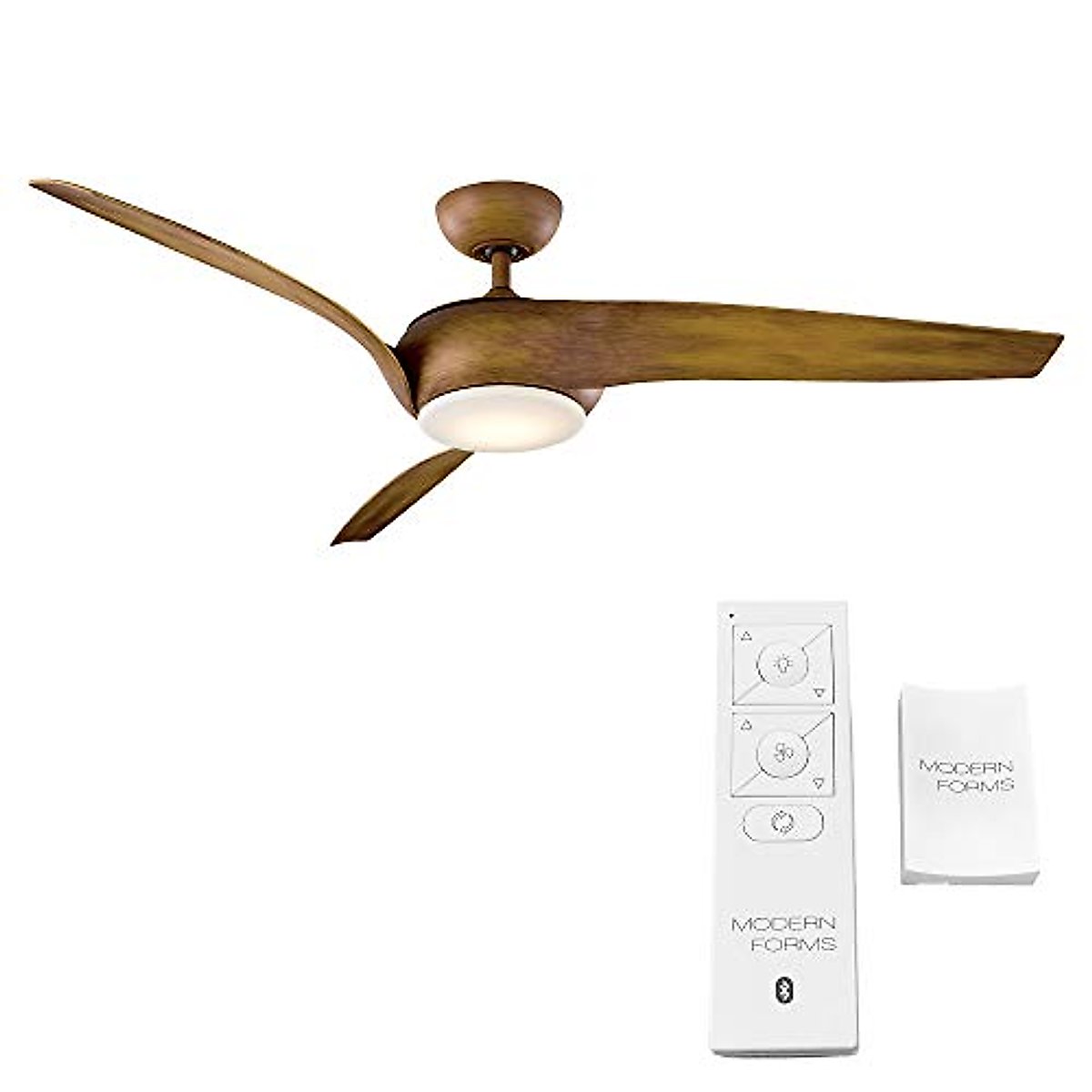Nirvana Smart Indoor and Outdoor 3-Blade Ceiling Fan 56in Distressed Koa with 3000K LED Light Kit and Remote Control works with Alexa, Google Assistant, Samsung Things, and iOS or Android App