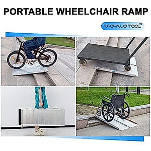 FACHNUO TOOL Wheelchair Ramp 3ft Portable Non-Skid Threshold Ramp 28.3" W x 36''L Aluminum Wheel Chair Ramp for Home Steps Access Entry Doorways with 800lbs Load Capacity