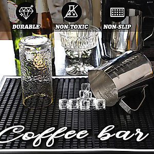 Bar Mats for Countertop Stylish 18 x 12 Inches Service Bar Mat with 1 cm Thick Bar Accessories Coffee Maker Mat for Countertops Kitchen Counter Mat Dish Drying Mat Coffee Spill Mat for Bar Restaurants