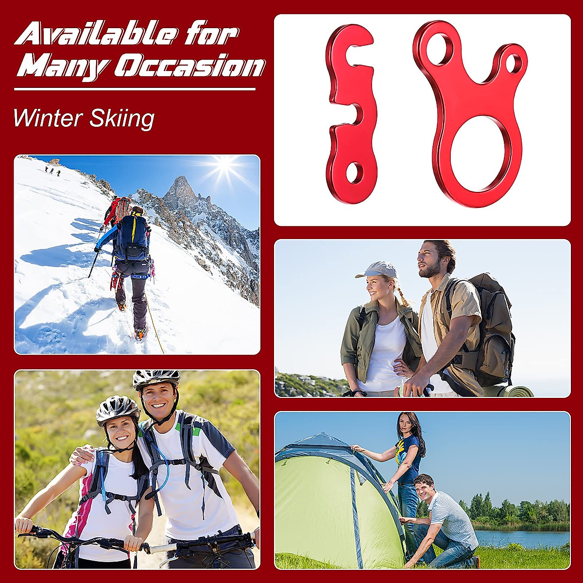 30 Pieces Aluminum Alloy Guyline Cord Adjuster Camping Rope Tensioner Aluminum Alloy Tent Rope Tightener for Tent Camping Hiking Outdoor Activity, 2 Styles