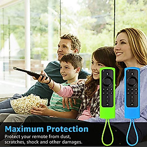 [2 Pack] Fire Stick Remote Cover |Fire Stick 4K Max |FIRE Stick 4K+ 2022 | firestick Lite | (2018-2022 Release (Limegreen+DeepSkyBlue)
