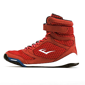Everlast New Elite High Top Boxing Shoes - Black, Blue, Red (6 D(M) US, Red)