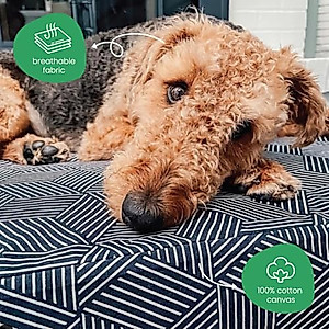 Molly Mutt Large Crib Mattress Cover - Rough Gem Print - Measures 27”x52”x5”- 100% Cotton - Durable - Breathable - Sustainable - Machine Washable Dog Bed Cover