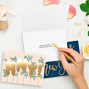 Sweetzer & Orange New Year Cards with Envelopes. 24 Set Box of Holiday Cards. Thick Note Cards and Envelopes, 300gsm Greeting Cards With Envelopes (120gsm). Happy Holidays and Thank You Cards