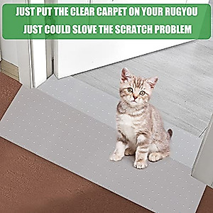 8.2Ft Cat Carpet Protector,DIY Non Slip Carpet Protector for Pets,Heavy Duty Plastic Carpet Protector for Pets,Easy to Cut, Carpet Protector Stop Cats from Scratching Carpet at Doorway