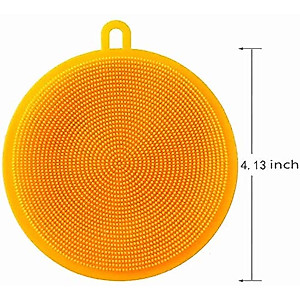 CARTINTS Small Collapsible Bowl Silicone Food Storage Containers Collapsible Camping Bowl for Travel Camping Hiking with Airtight Plastic Lids and 2Pack Silicone Dish Sponges- Blue, 350ml