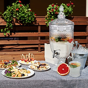 MOLIGOU Glass Beverage Dispenser, 1.3 Gallon Drink Dispenser with Stainless Steel Spigot, Wide Mouth Beverage Serveware for Party, Bar