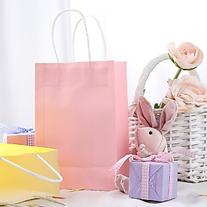 Shindel 40PCS Gift Bags with Handles, 10 Colors Party Favor Bags with Gift Wrapping Paper Rainbow Gift Bags for Wedding Birthday Party Supplies and Gifts (5.5" x 7.9" x 2.8")