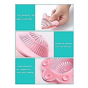 6PCS Drain Hair Catcher Shower Drain Covers Durable Silicone Hair Stopper,Bathtub and Shower Drain Protectors for Bathroom Bathtub and Kitchen