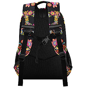 ALAZA Hippie Peace Symbol Paisley Flowers Backpack Purse for Women Men Personalized Laptop Notebook Tablet School Bag Stylish Casual Daypack, 13 14 15.6 inch