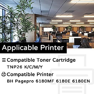 RIOMAN TNP26 Toner Cartridge Compatible Replacement for Konica Minolta TNP26 to Use with BH Pagepro 6180MF 6180E 6180EN Toner Printer 2Black