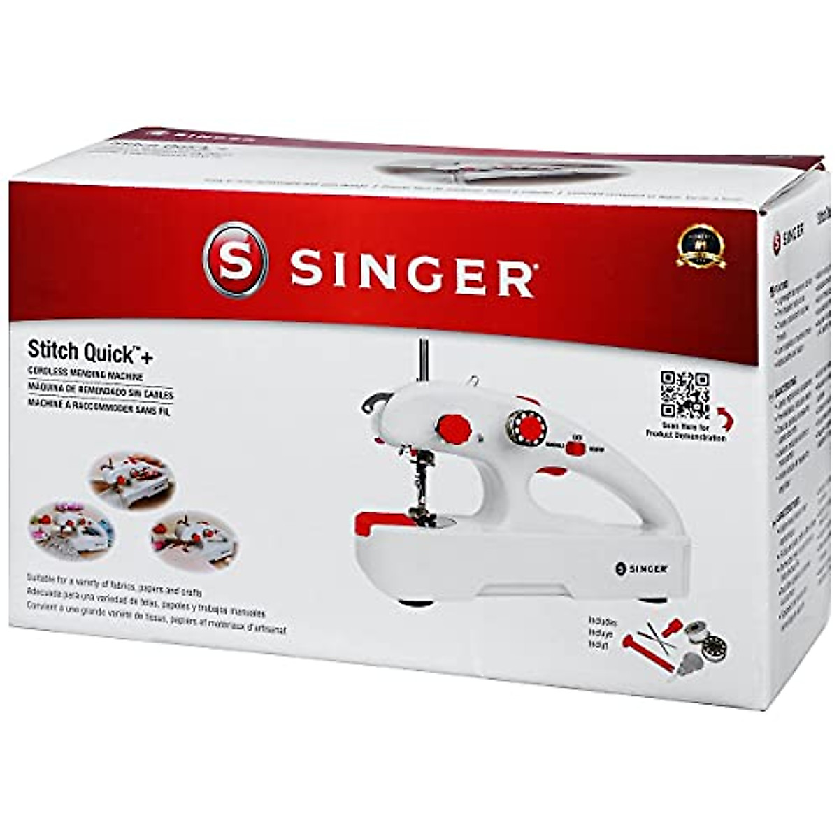SINGER Stitch Quick + (Two Thread) Hand Held Mending Machine, White