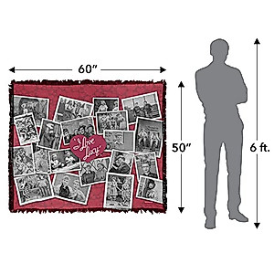 LOGOVISION I Love Lucy Blanket, 50"x60" Time After Time Woven Tapestry Cotton Blend Fringed Throw