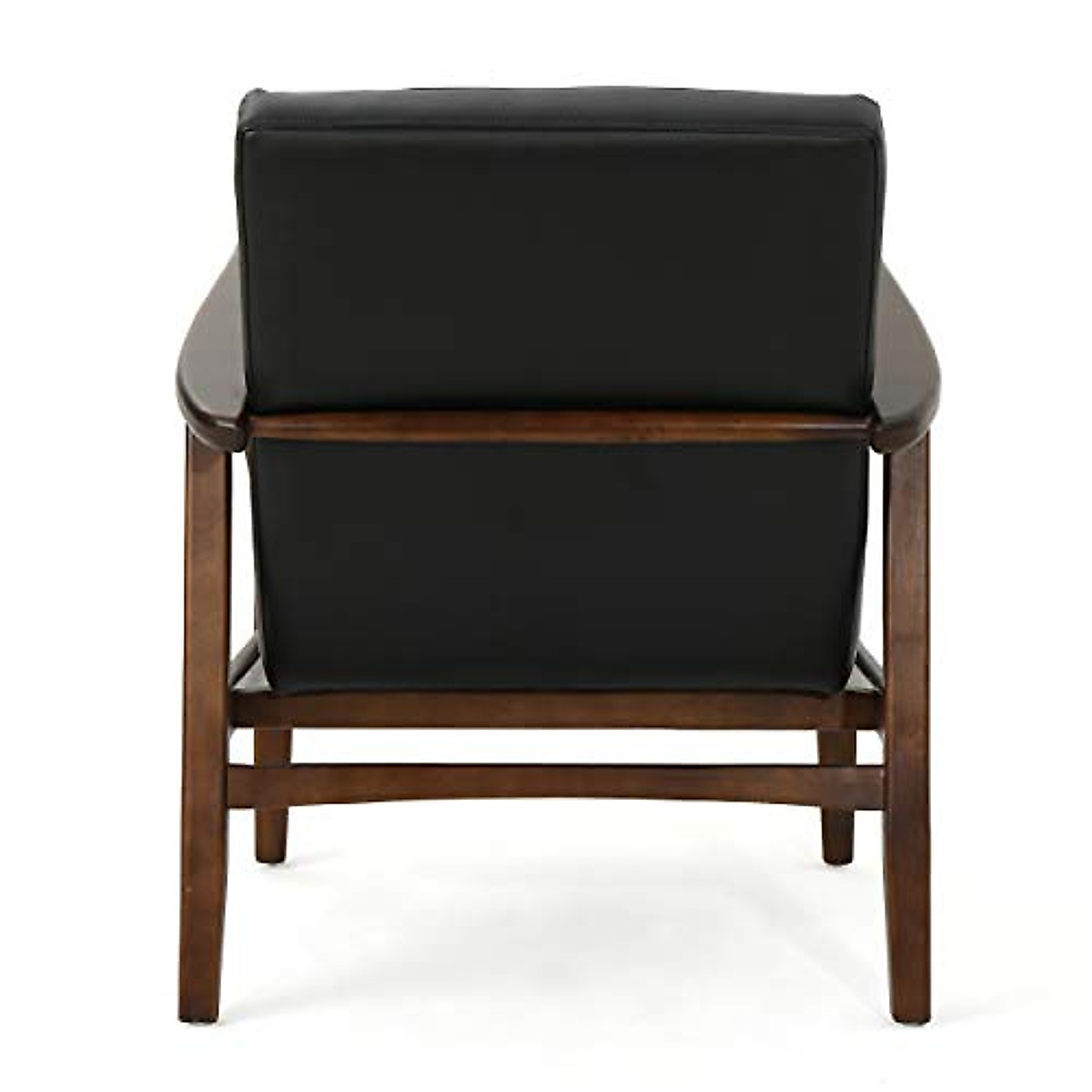 GDF Studio Conrad Mid Century Modern Arm Chair in Black Faux Leather
