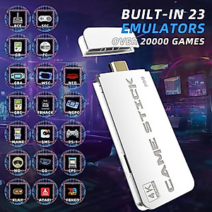 BADGOAL 2025 New Retro Game Console, Nostalgia Gaming Stick, Classic Video Games with 4K HDMI, 20,000+ Games and 23 Emulators, Upgraded Dual 2.4G Wireless Controllers 64GB