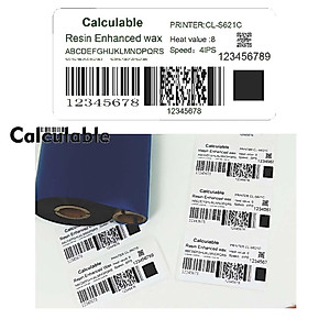 Calculable 24 Rolls 4.33" x243' (110mm X 74m) Thermal Transfer Wax Ribbon Barcode Ribbons Wax Ribbons 1inch Core and 1/2inch Vice Core for Datamax Zebra Intermec Sato Eltron