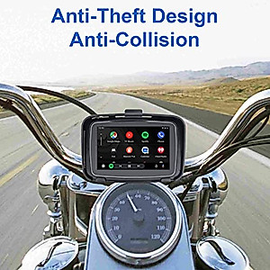 IYING Wireless CarPlay Wireless Android Auto Touchscreen for Motorcycle, Waterproof 5 Inch Touch Screen Device GPS Navigation via CarPlay/Android Auto for Motorbike, Dual Bluetooth