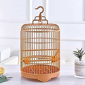 1 Set Round Bird Cage Plastic Parrot Parakeet Budgie Lovebird Cockatiel Cage Pet