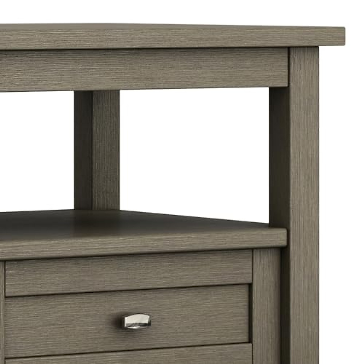 SIMPLIHOME Warm Shaker SOLID WOOD 20 inch wide Rectangle Rustic End Side Table in Farmhouse Grey with Storage, 1 Drawer and 1 Shelf, for the Living Room and Bedroom